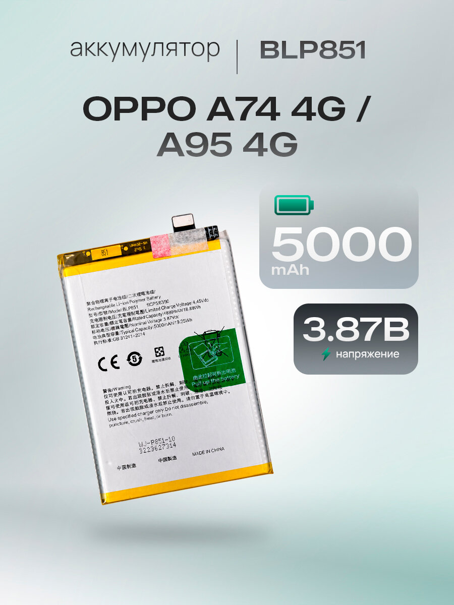 Аккумулятор BLP851 для OPPO A74 4G/A95 4G/F19