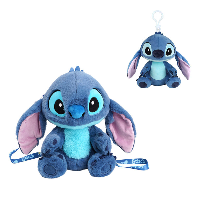 Плюшевая игрушка унисекс POTDEMIEL x Disney Stitch Plush Doll Bag+Sitting Stitch Charm, 30 см