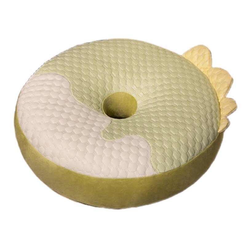 Подушка-бублик унисекс Mise Ice Bean Donut, 41CM EU, Ice Bean Bean Donut Double-sided Cushion [Matcha Green Dinosaur]