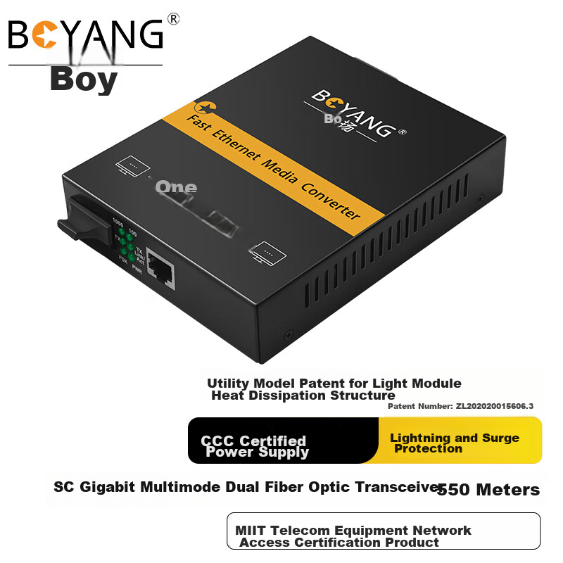 BOYANG Gigabit Многомодовый волоконно-оптический трансивер Dual-Fiber с встроенным питанием SC-разъем 550 м защита от