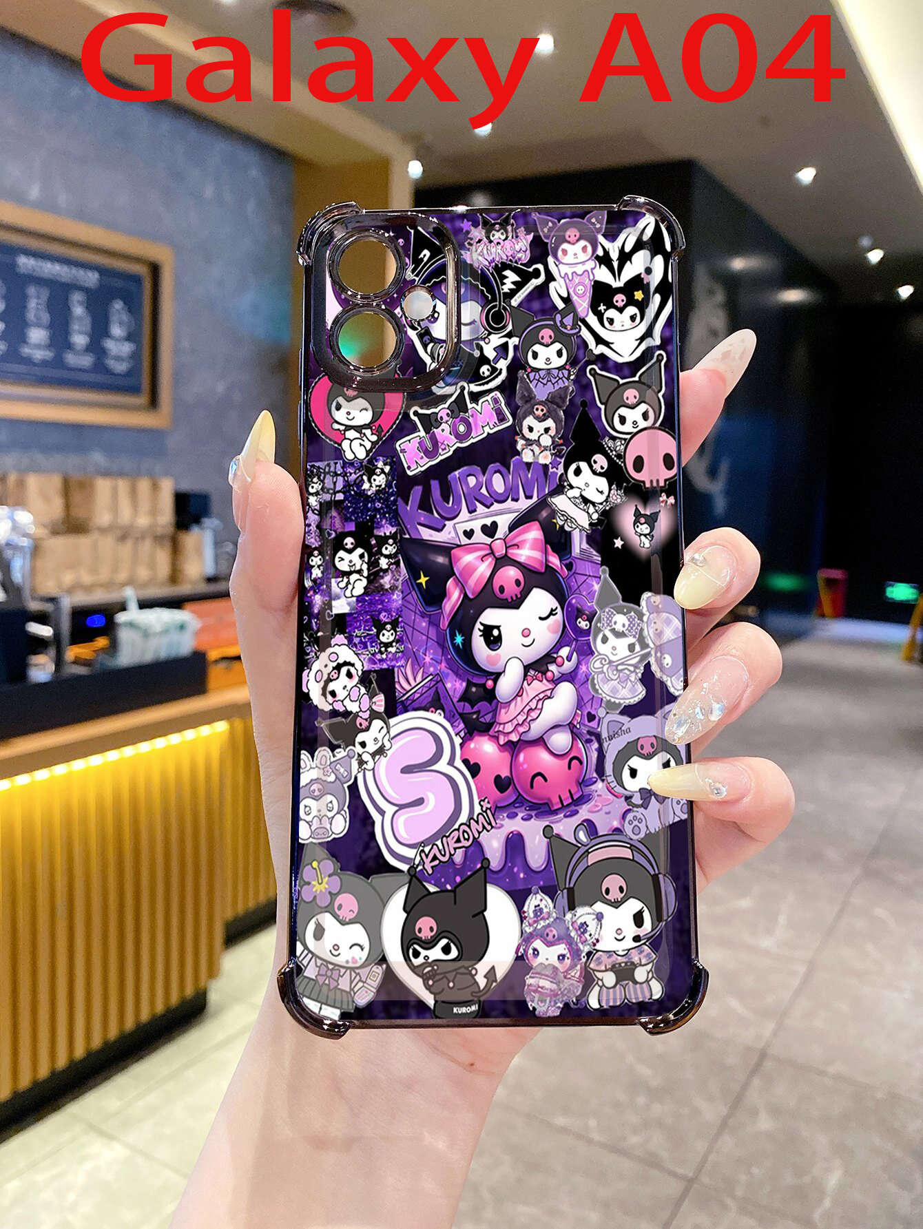 Мягкий чехол с гальваническим покрытием для Galaxy A04 с милыми Куроми, Мелоди и Hello Kitty.