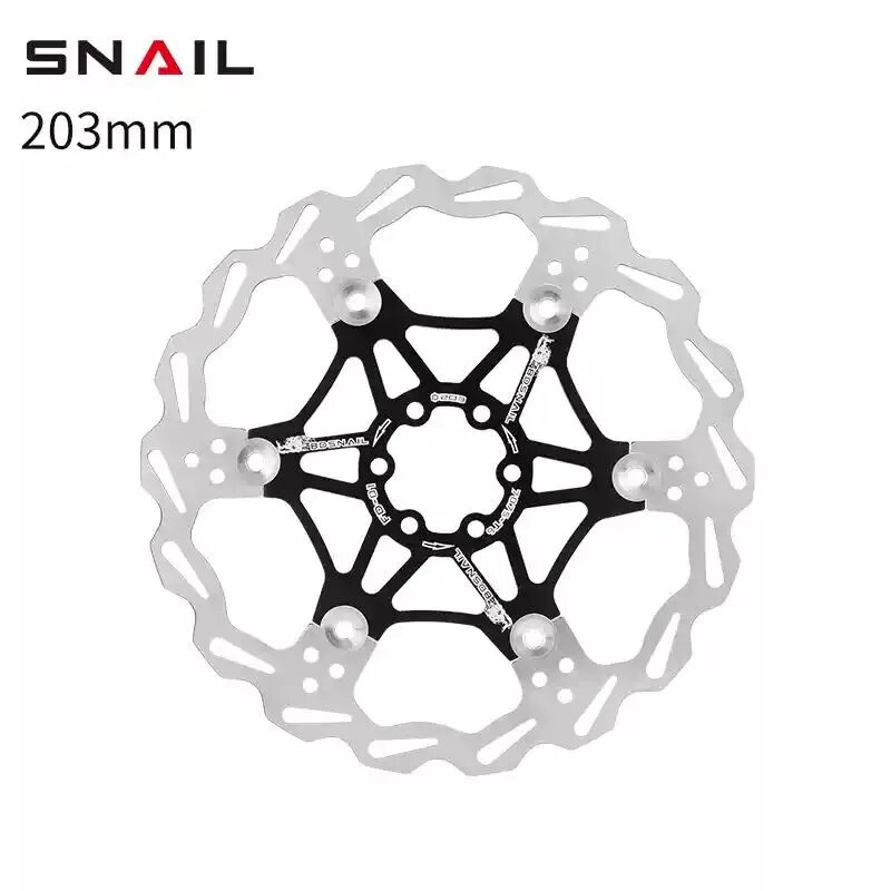 SNAIL 6-контактный плавающий ротор дискового тормоза для легкого горного велосипеда, черный, 203 мм
