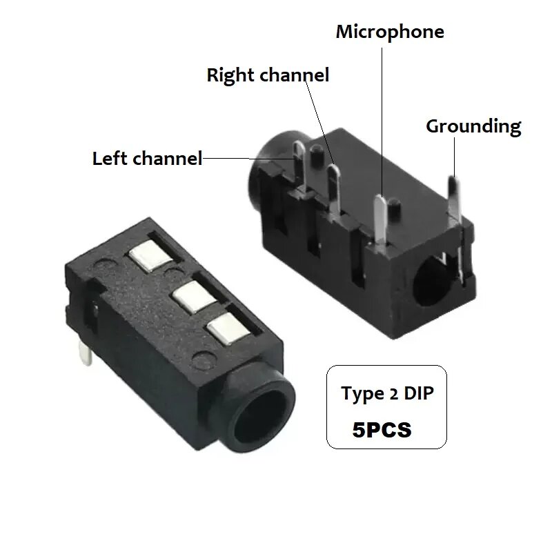 Разъемы для наушников PJ-320D 4-контактные 5 шт. PJ-320D DIP