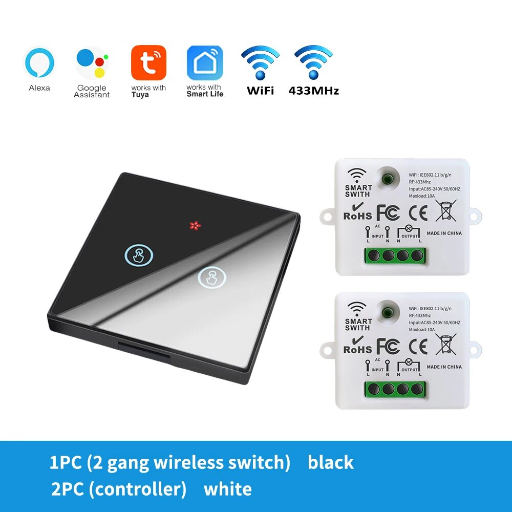 GERMA Мини WiFi RF контроллер для умного дома 2gang 2 controller