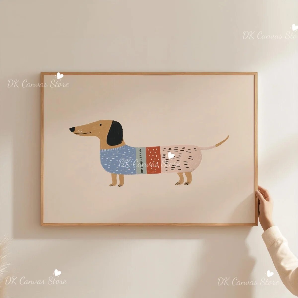 Абстрактный постер с собакой на скейтборде VA2484, 20x30cm unframed