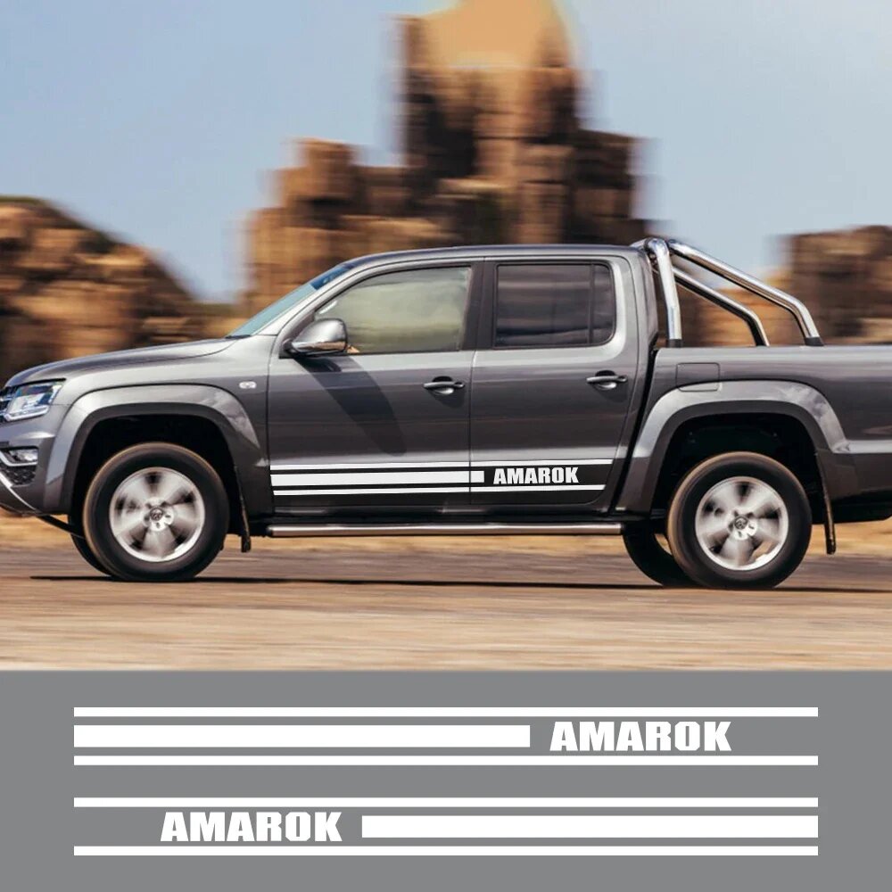 Боковые наклейки для кузова VW Volkswagen Amarok, кузова грузовика, декоративные Type 6, Glossy Red