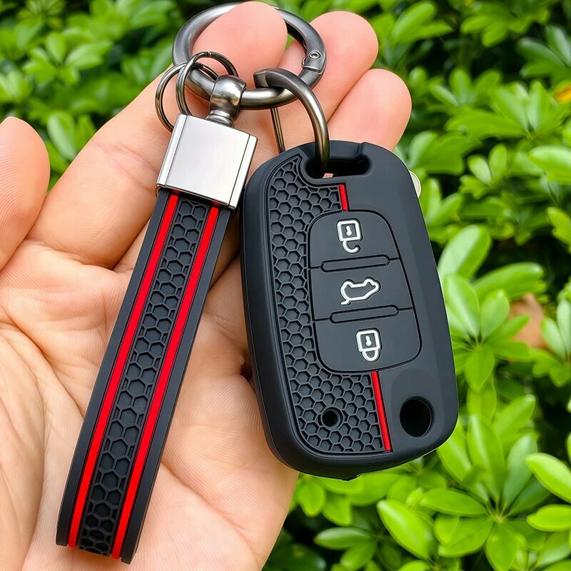 Чехол для ключа Kia/Hyundai с брелоком, черный