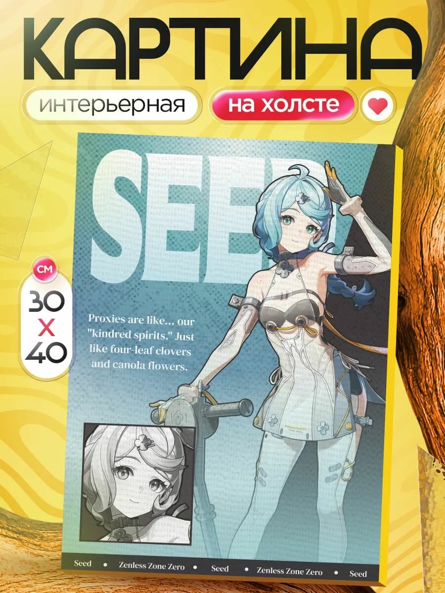Картина на стену для интерьера 30х40 Zenless zone zero Сид