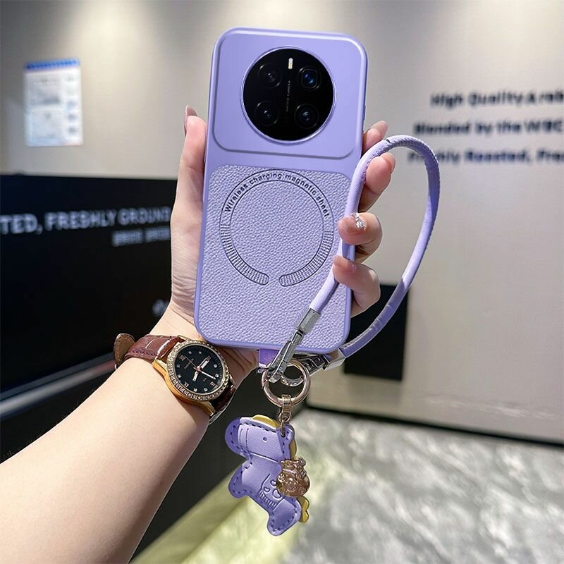 Чехол для Honor Magic 7 Pro/Хонор Магик 7 Про, кожа TPU, со шнурком, защитный, противоударный