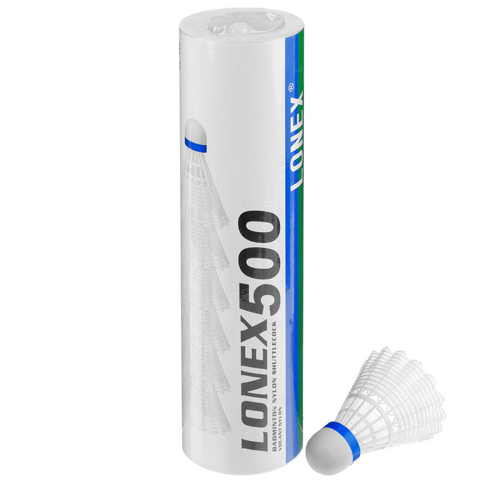 Волан нейлон LONEX номер 500, 4 г, цвет белый, 6 шт.