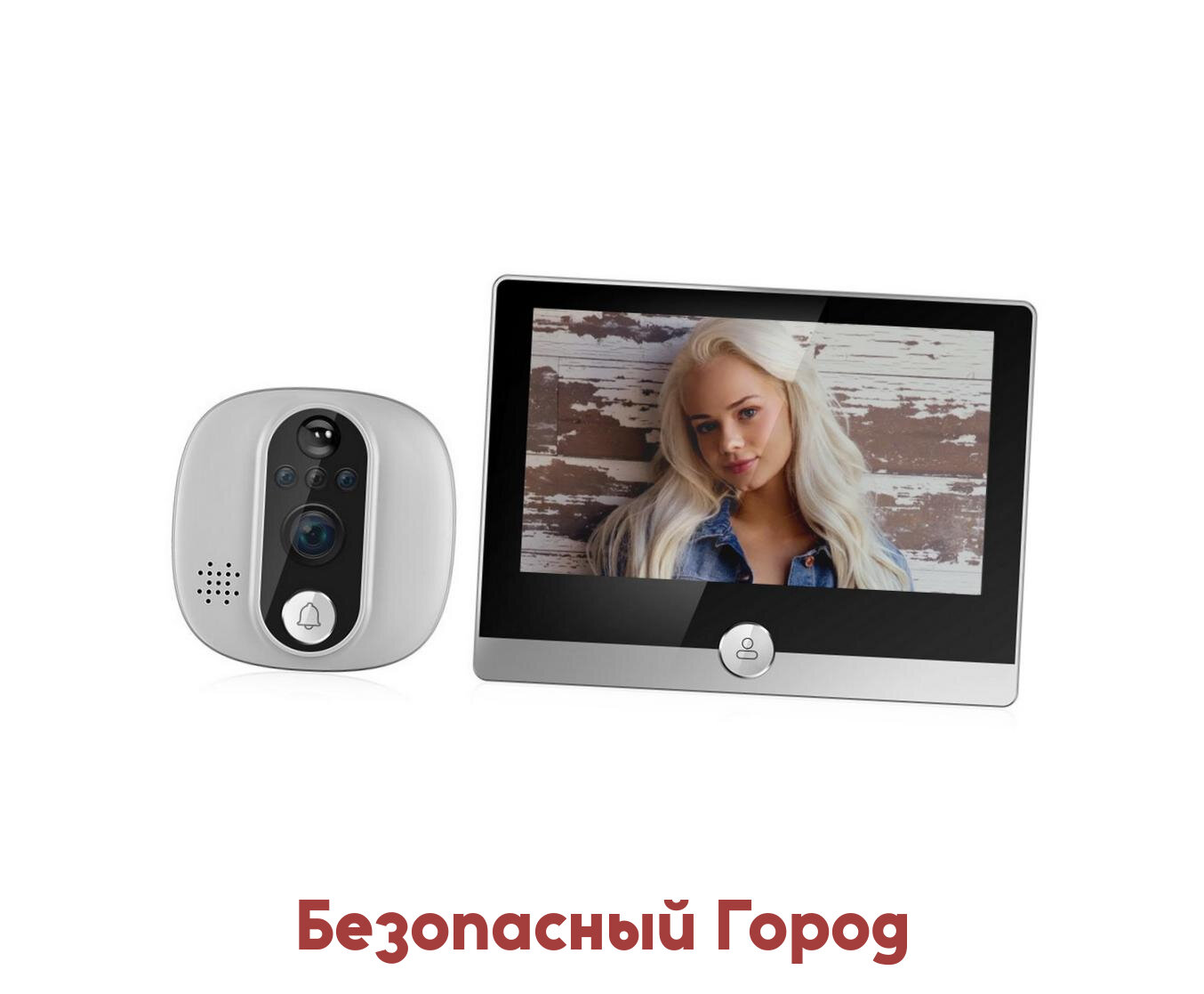 Видеоглазок с монитором Tuya Wi-Fi для двери 2.0MP iхоум Мод: SW1-Туйя (Z67132UT) с записью на SD карту и датчиком движения. Дверной глазок