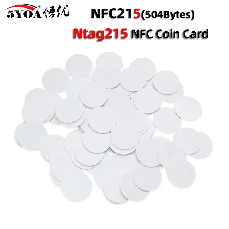 NFC метки 5YOA Ntag215 Ntag213 216 213 круглые 25 мм 10pcs Ntag213 Coins