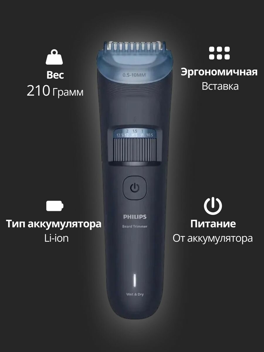 Триммер Philips BT3665/15 Black — фото 1