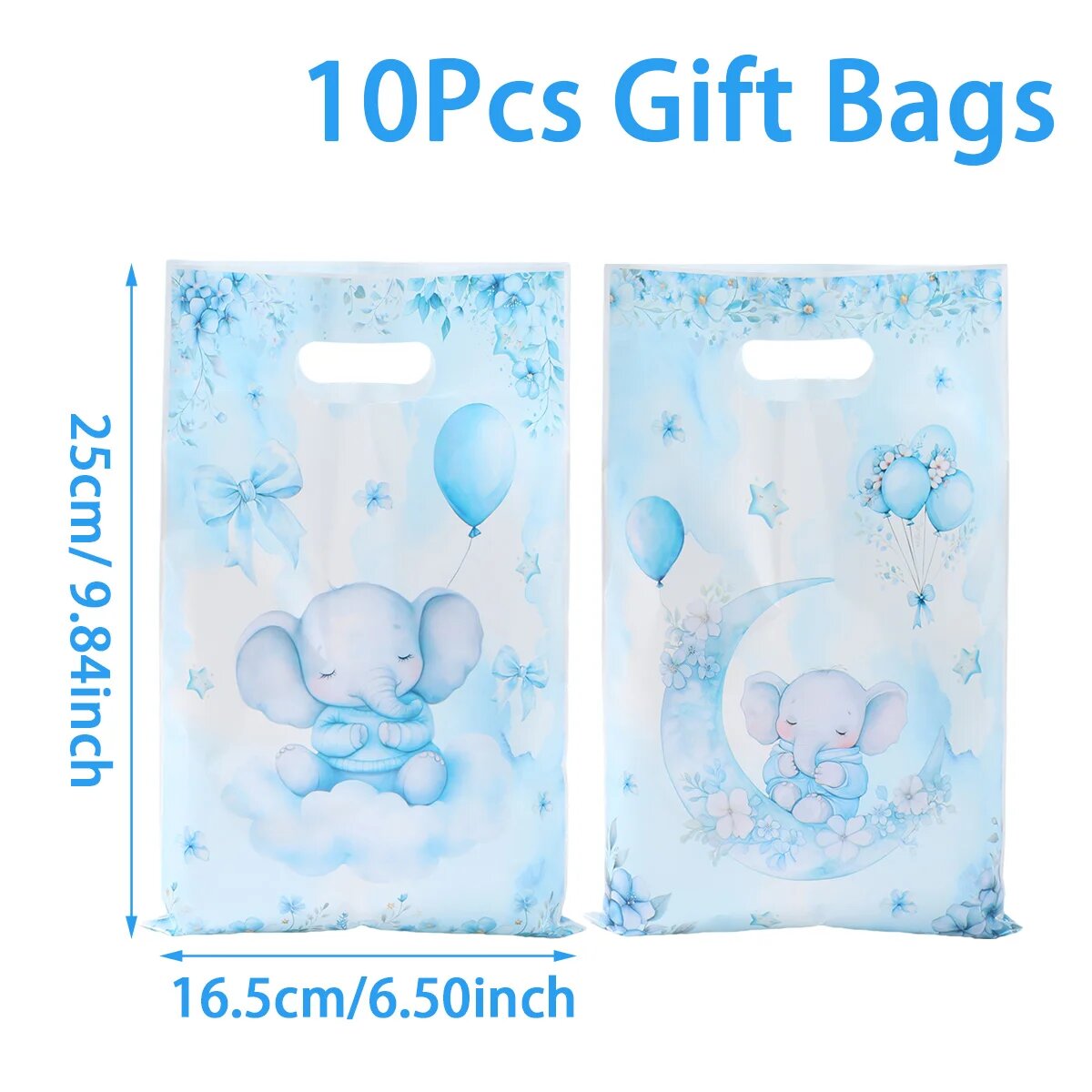 Пластиковая подарочная сумка с синим слоном 10pcs