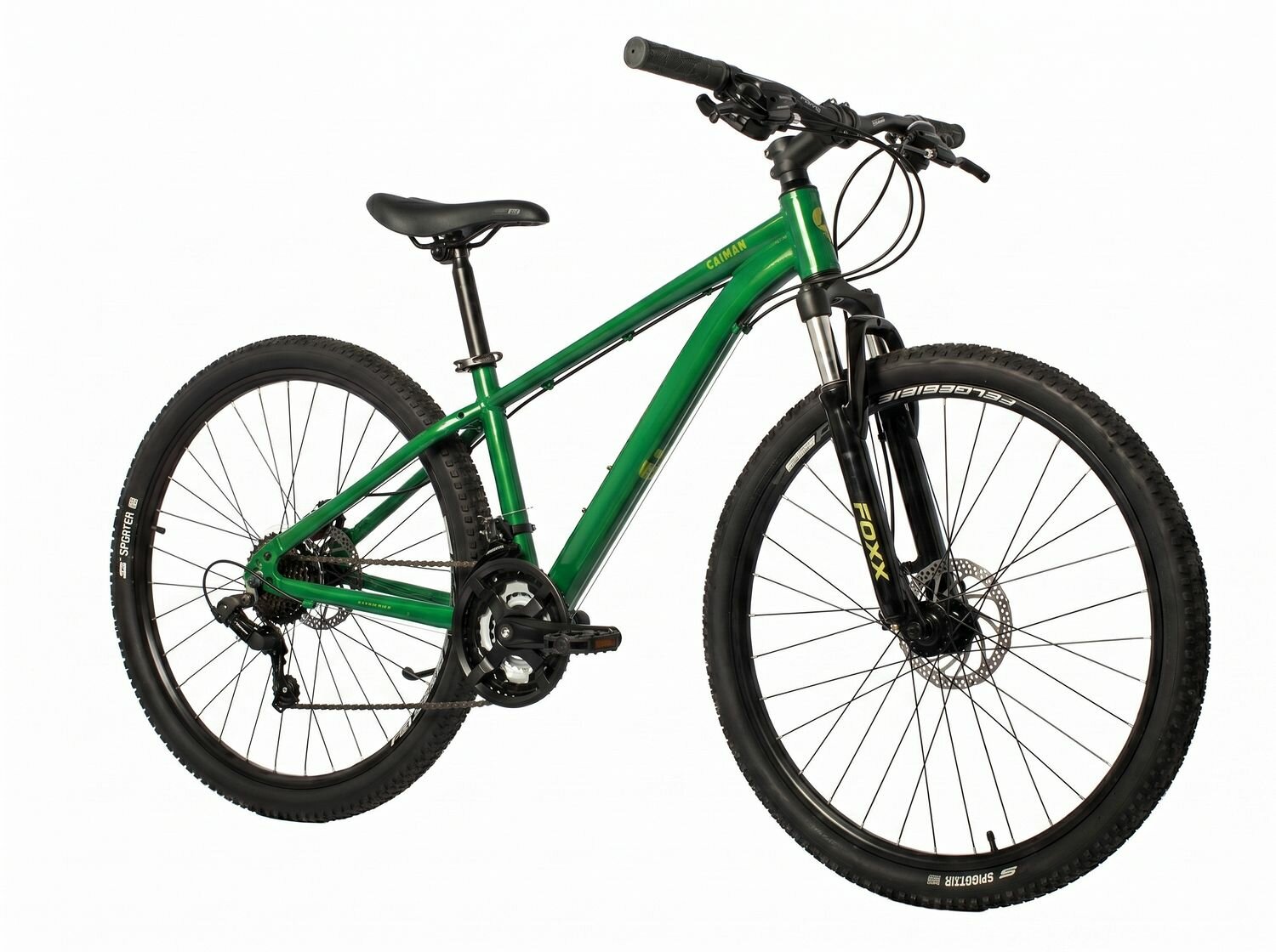 Велосипед FOXX 26" CAIMAN зеленый, сталь, размер 14
