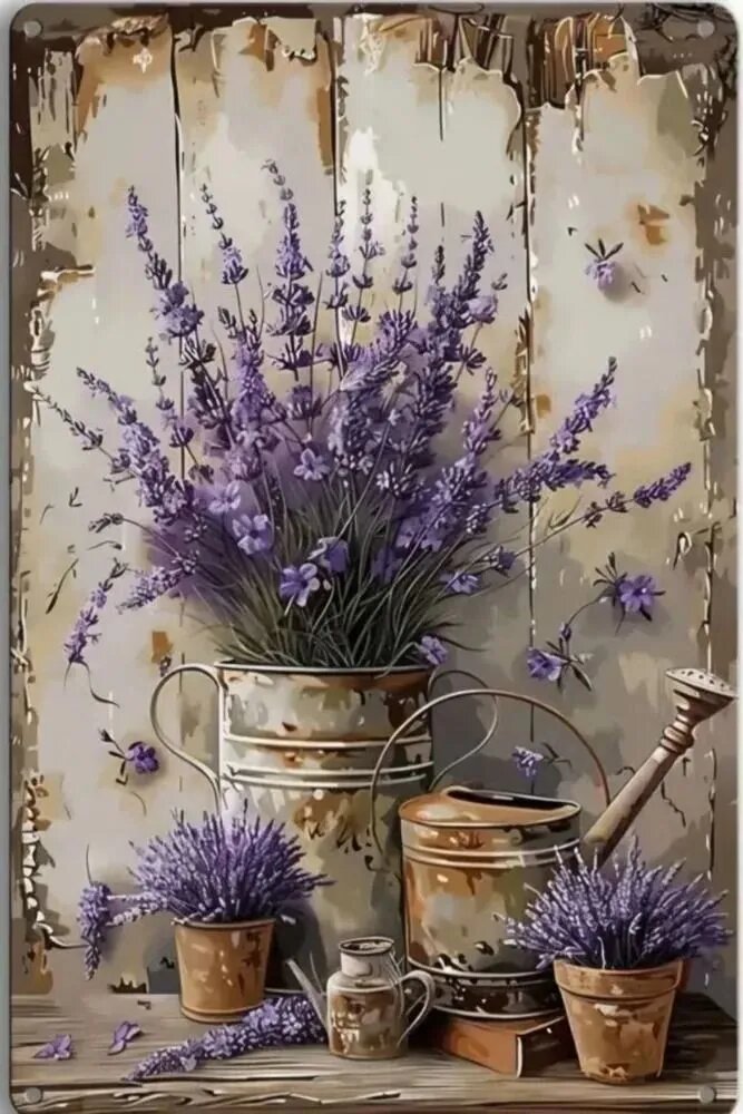 Цветочная металлическая табличка-Уютный декор для дома20x30cm