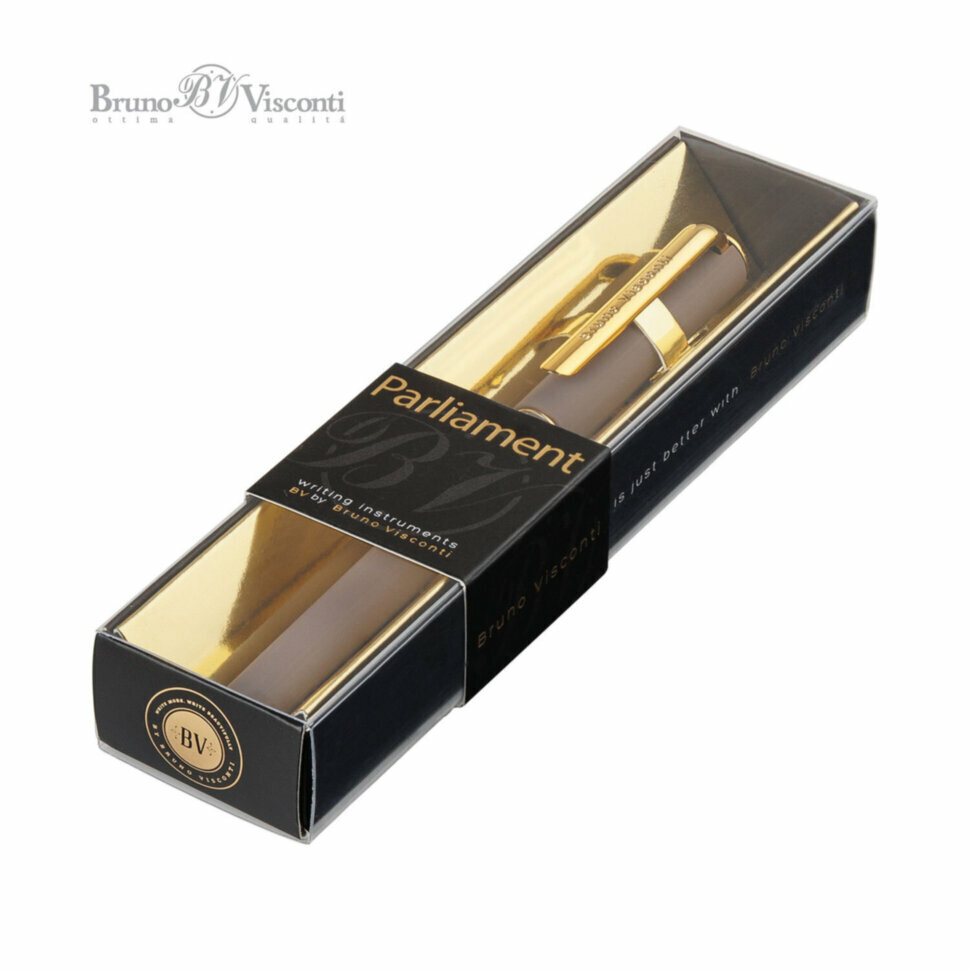 Ручка шариковая в футляре BRUNO VISCONTI "Parliament", корпус серый, синяя, 0,5 мм, 20-0472/02, 6 штук, 144769