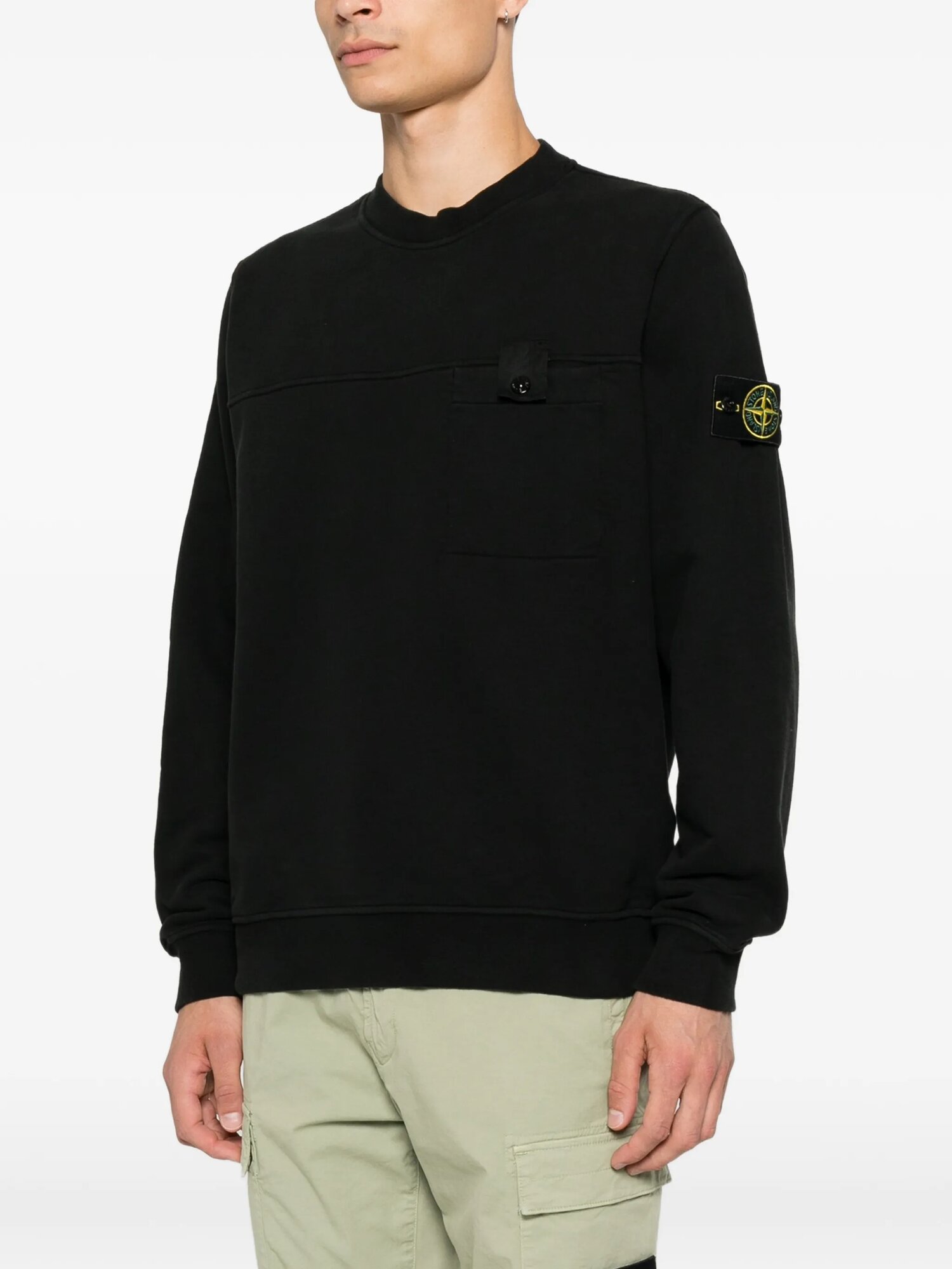 Толстовка Stone Island Logo-patch chest-pocket sweatshirt, размер L — фото 1