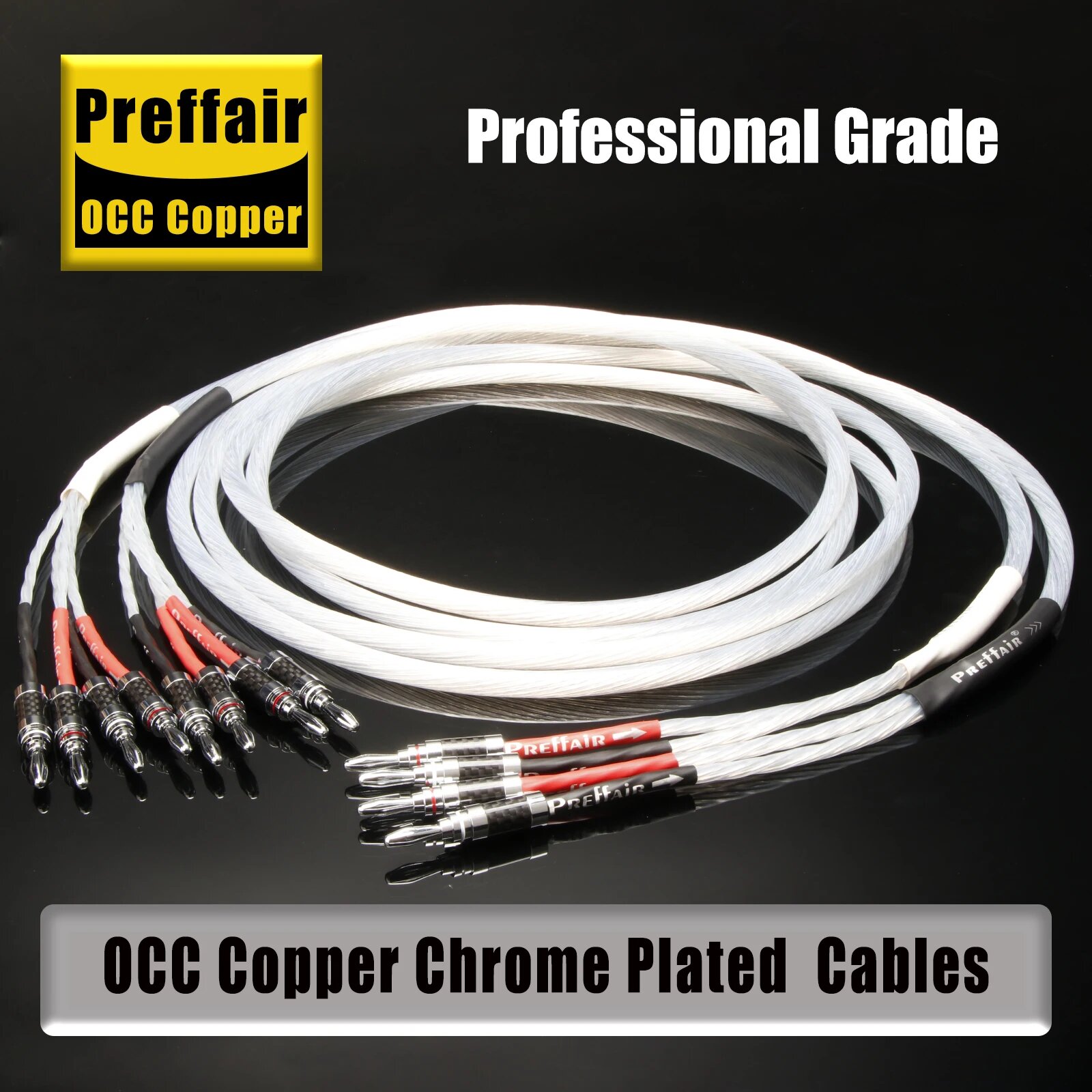 Preffair Hi-Fi OCC посеребренный акустический кабель Biwire 2Banana-4Banana