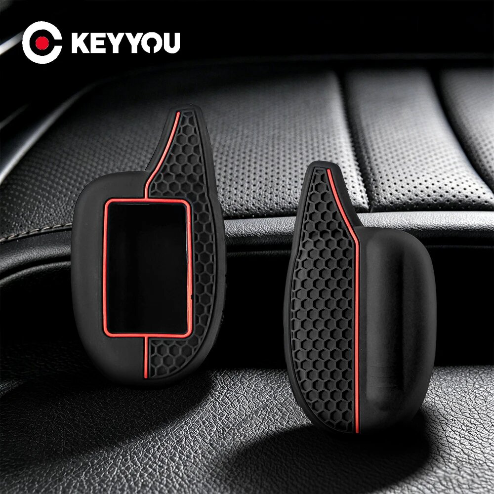Силиконовый чехол для ключей KEYYOU для российских моделей M7/M8/M9, для Scher-khan Magicar 7/8/9/10/11/12, 101, с ЖК-дисплеем, для двухсторонней автомобильной сигнализации, защитный чехол для ЖК-дисплея
