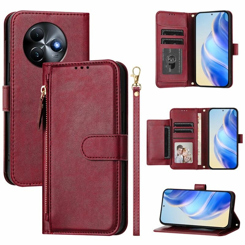 Чехол-книжка для Itel S24 и S667LN (Ител S24 и S667LN) с кошельком на молнии. Мягкий силикон, полная защита, ударостойкий, беспроводная зарядка