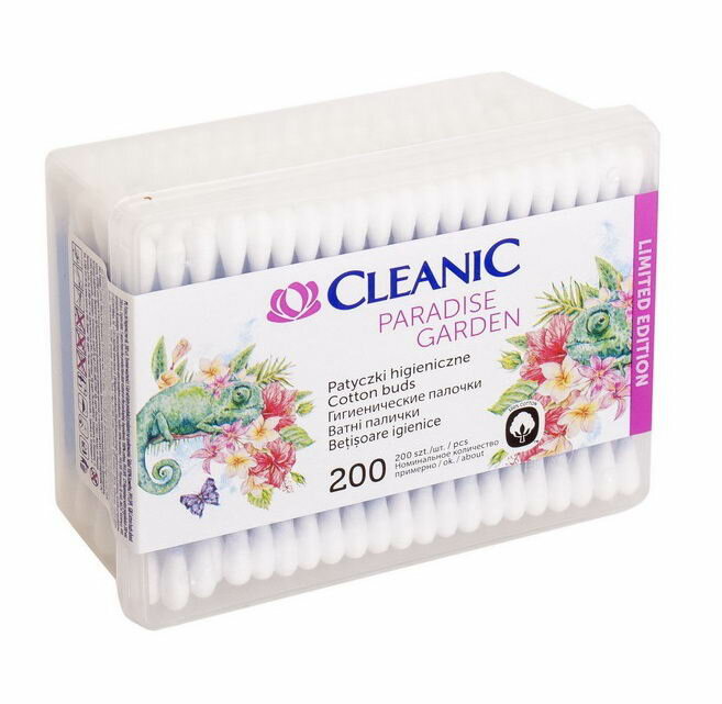 Ватные палочки CLEANIC Paradise Garden, 200 штук (5900095000037)
