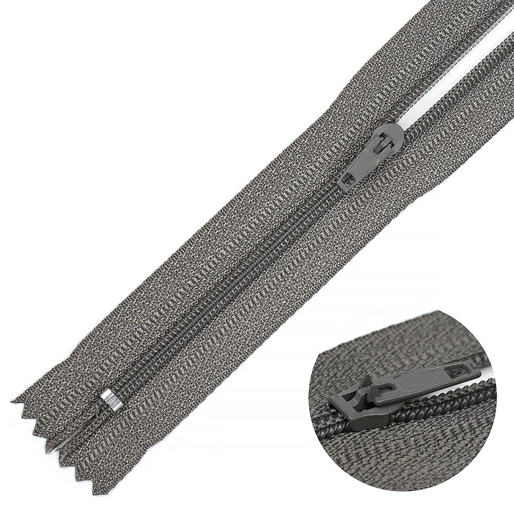 Молния MaxZipper брючная, замок полуавтомат, 20 см, цвет S860, серый, упаковка 100 штук