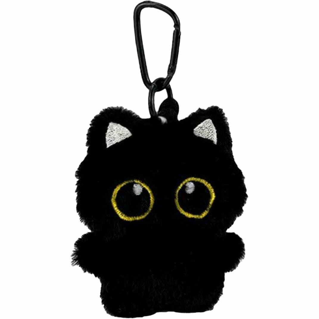 Кулон плюшевый унисекс HOUDASHI Милый котенок, Black Cat Doll+Black Lanyard, высота 8 см