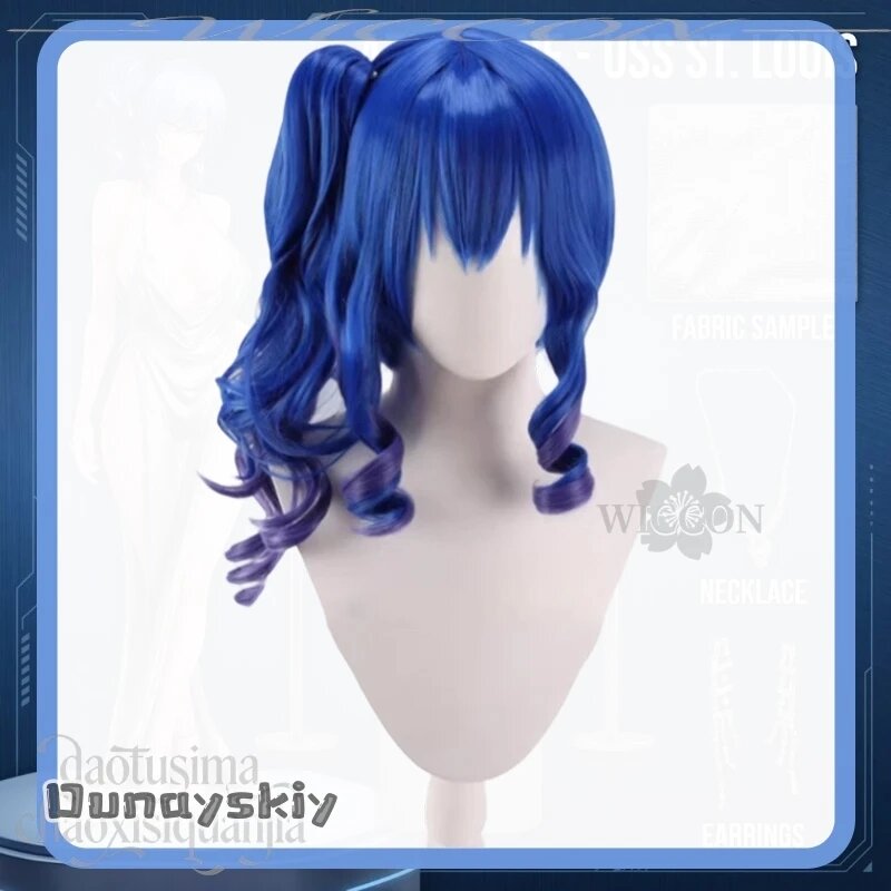 Костюм Azur Lane USS St. Louis Синий, Один размер, wig