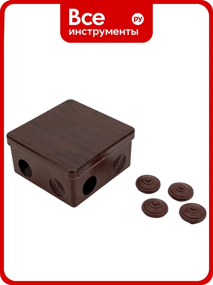 Распаячная коробка IEK км 100x100x50мм о/к ip54 8 вв. дуб UKO31-100-100-050-K24-54