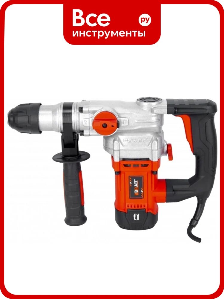 Перфоратор BRAIT BRH26VD PRO 1200Вт с вертикальным двигателем, 3 режима работы, максимальная сила удара 4.7 Дж, кейс