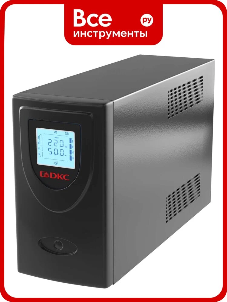 ИБП DKC INFOLCD2000SI, 2000ВА/1200Вт, 5 мин работы, LCD-дисплей, USB, RJ45