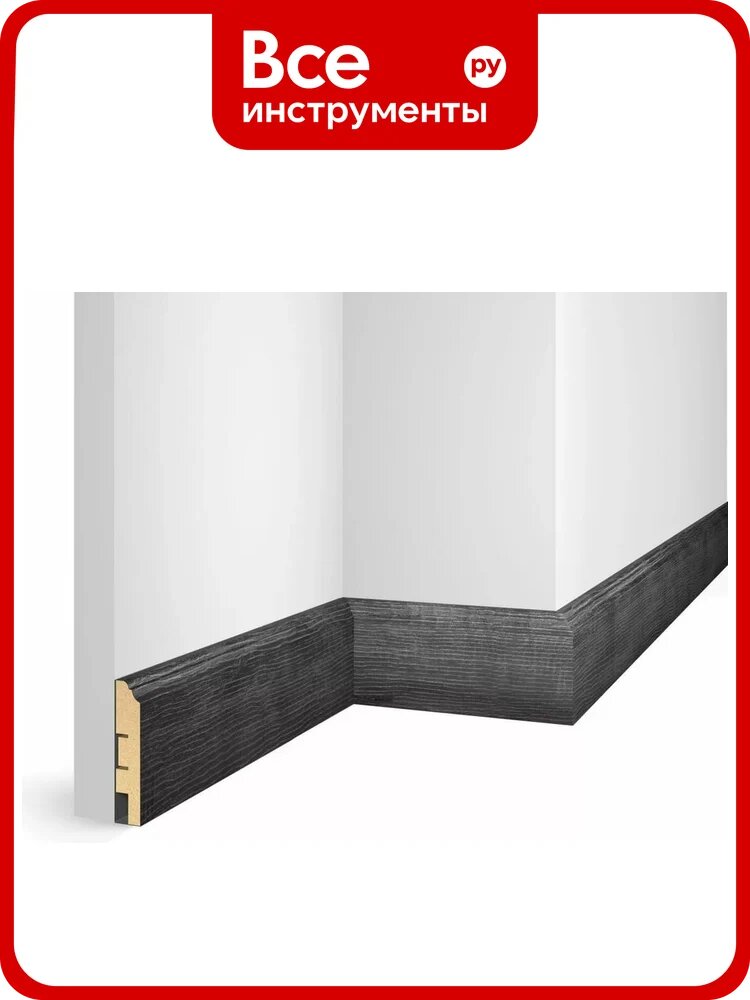 Плинтус COSCA DECOR WP07 экошпон, дуб графит, 80x16x2400 мм, МДФ СПБ103721