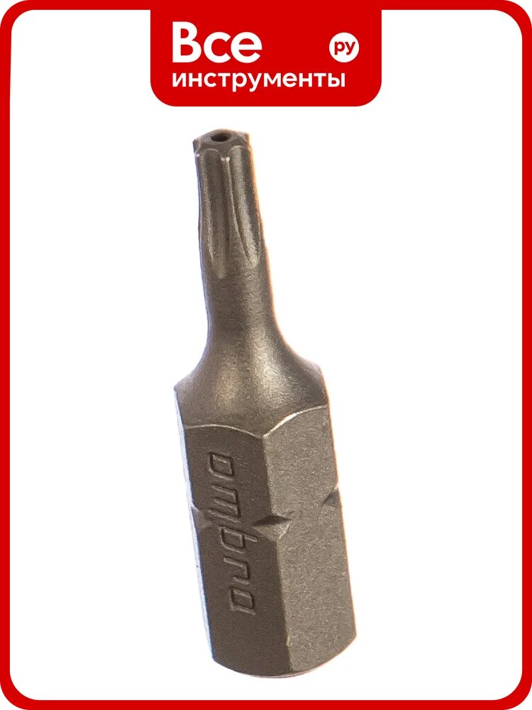 Вставка-бита 1/4"DR T-TORX T10H 25 мм Ombra 514810 односторонняя битовая вставка из стали S2 для шуруповертов