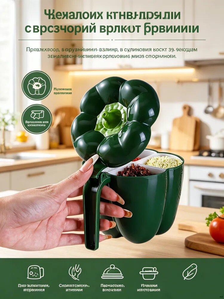 Контейнер для специй с разделителями, 1 шт