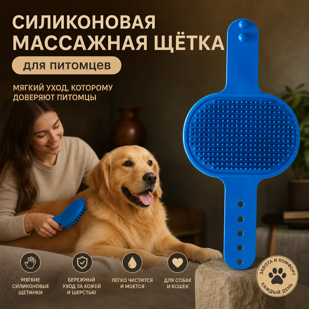 Профессиональная щетка для груминга кошек и собак, комфортный, легко чистить, самоочищающаяся, распутывает колтуны, для густой шерсти
