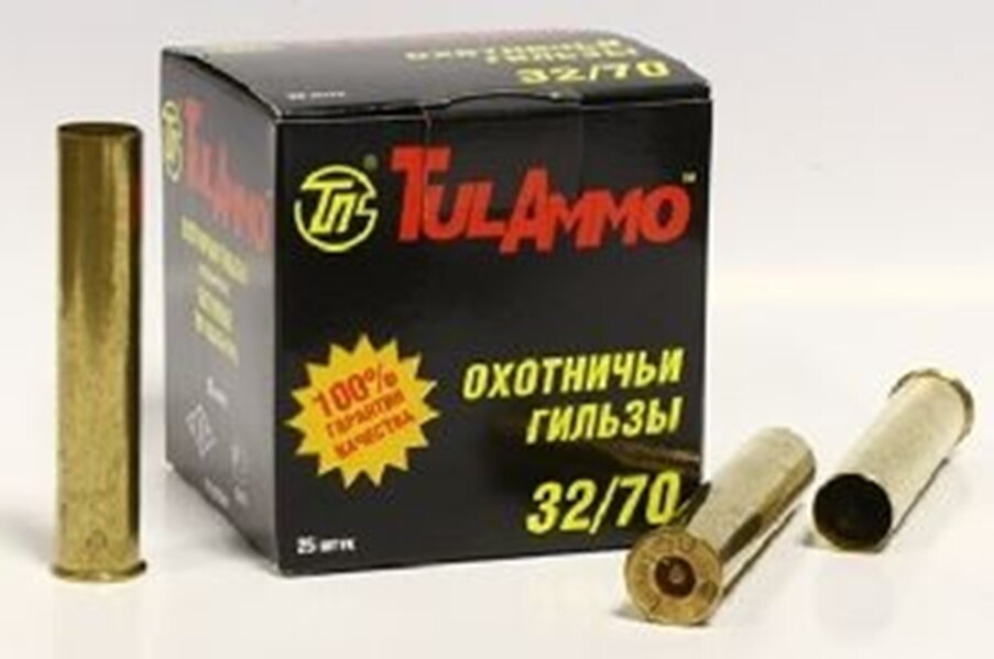 Гильза латунная "Tulammo" 32 калибра х 70 мм под капсюль "ЦБ", 25 шт.