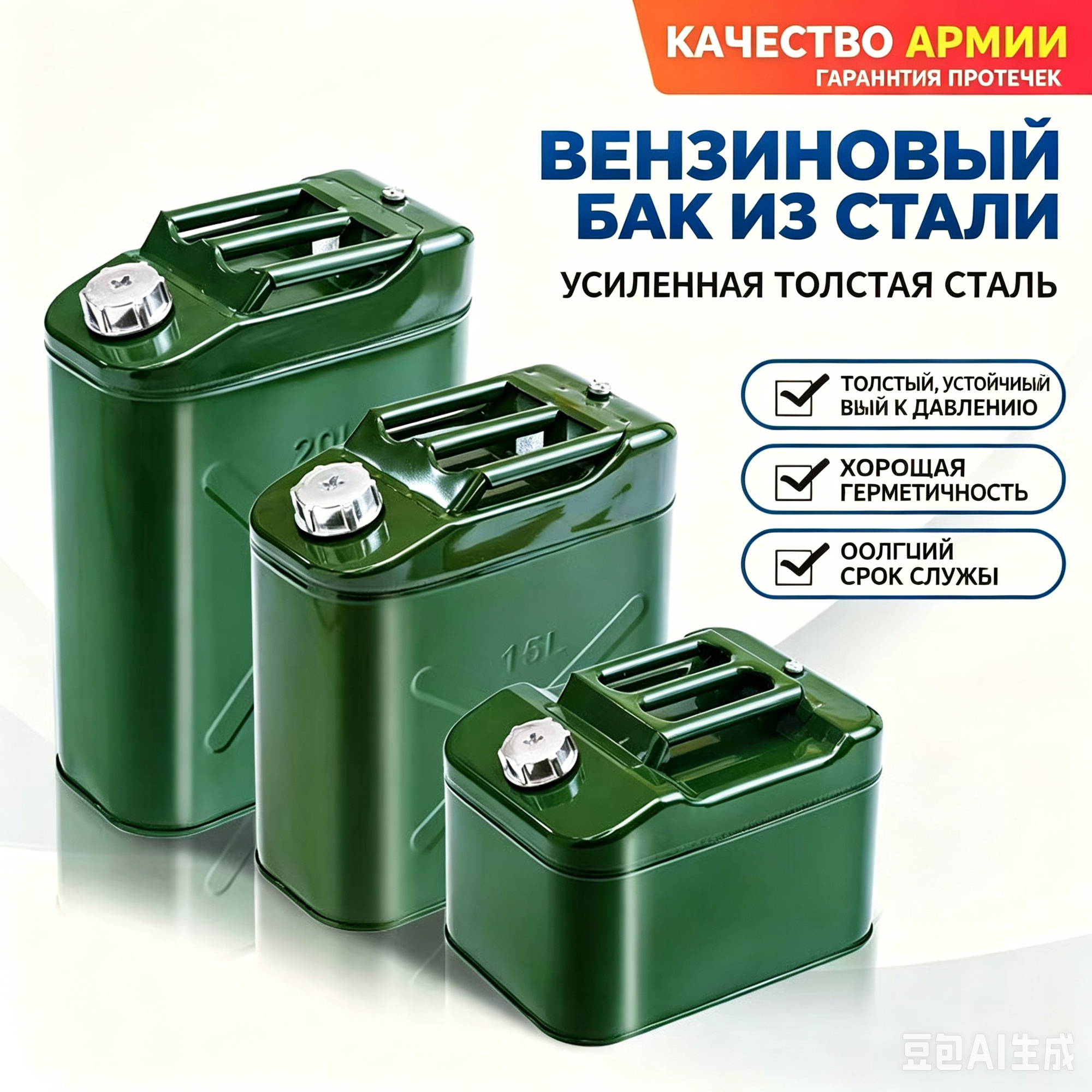 Канистра автомобильная hongyu, металлическая, для горюче-смазочных материалов, утолщённый，30 л