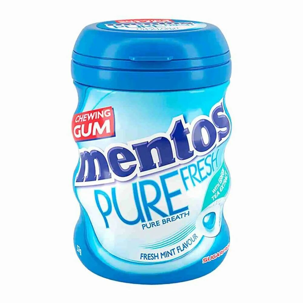 Mentos , Жевательная резинка Свежая мята, 60 г, Pure Fresh Mint