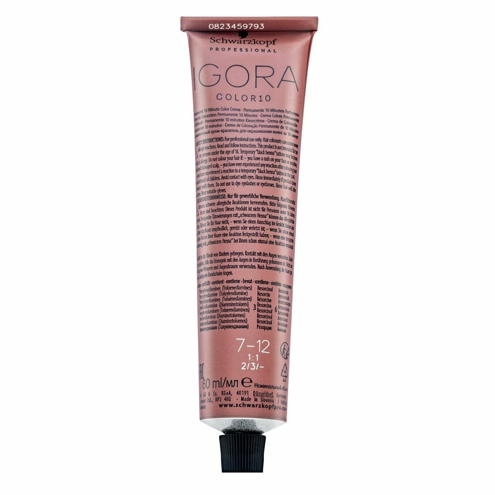 Краска для волос Schwarzkopf Professional Igora Color10 7-12 60 мл