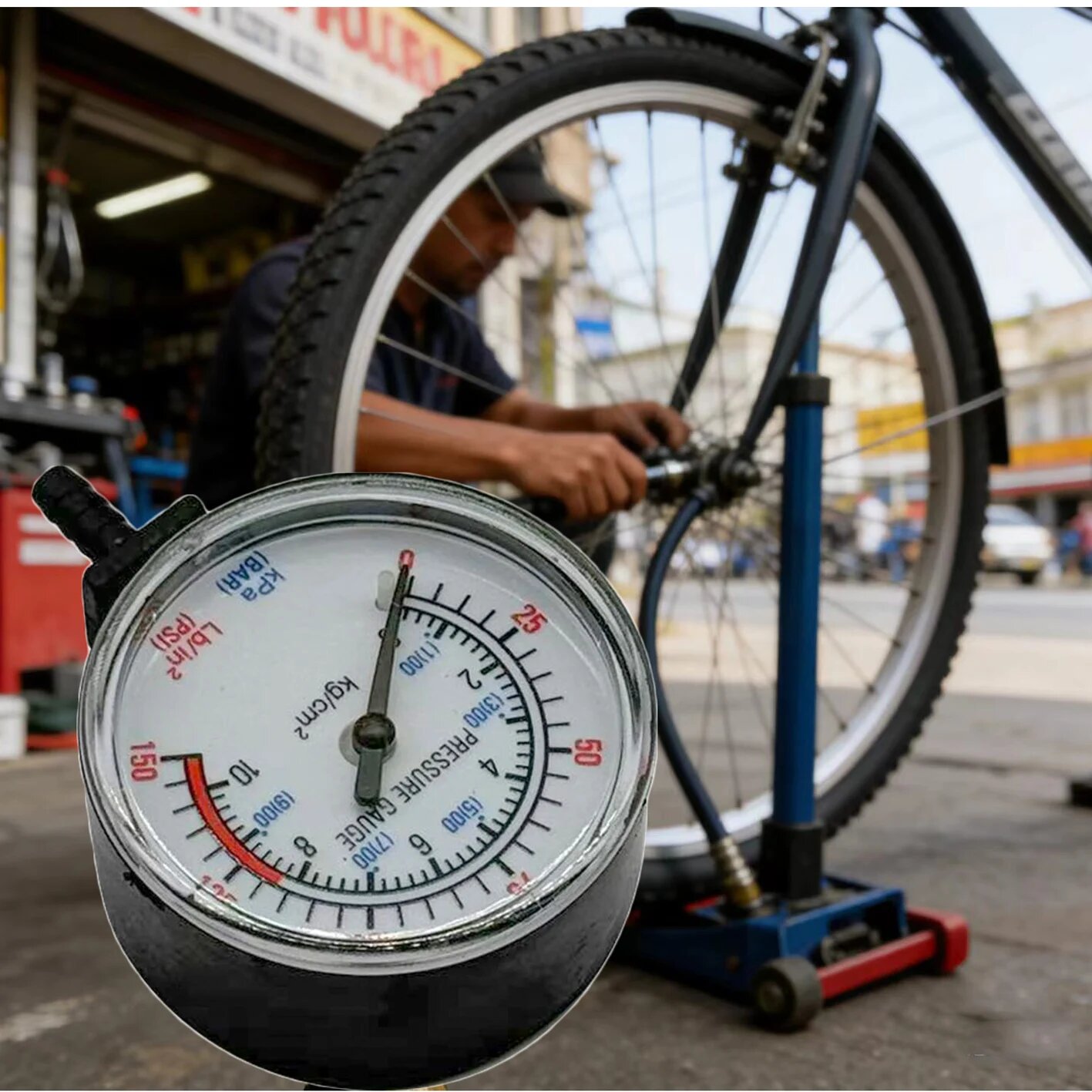 Манометр для насоса 40 PSI 4 мм