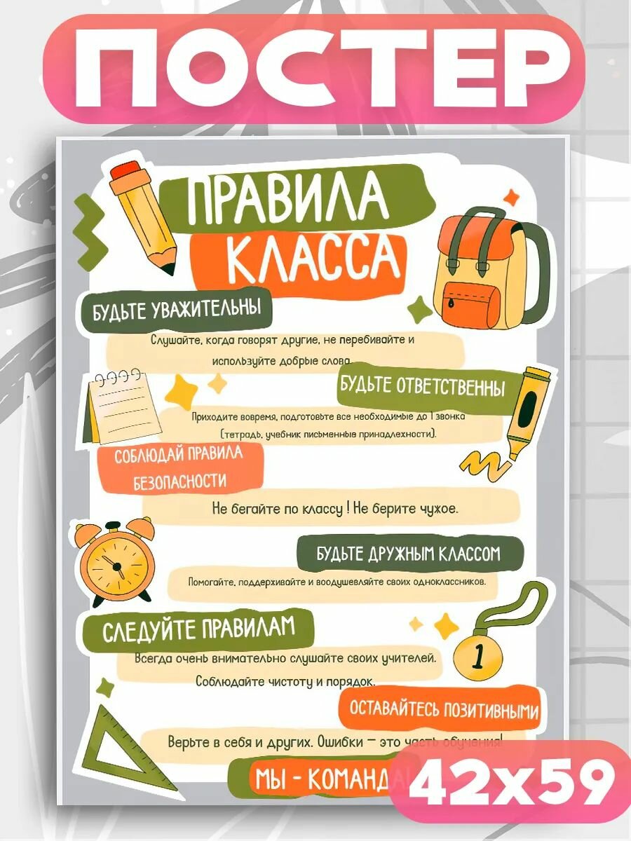 Постеры на стену Правила класса