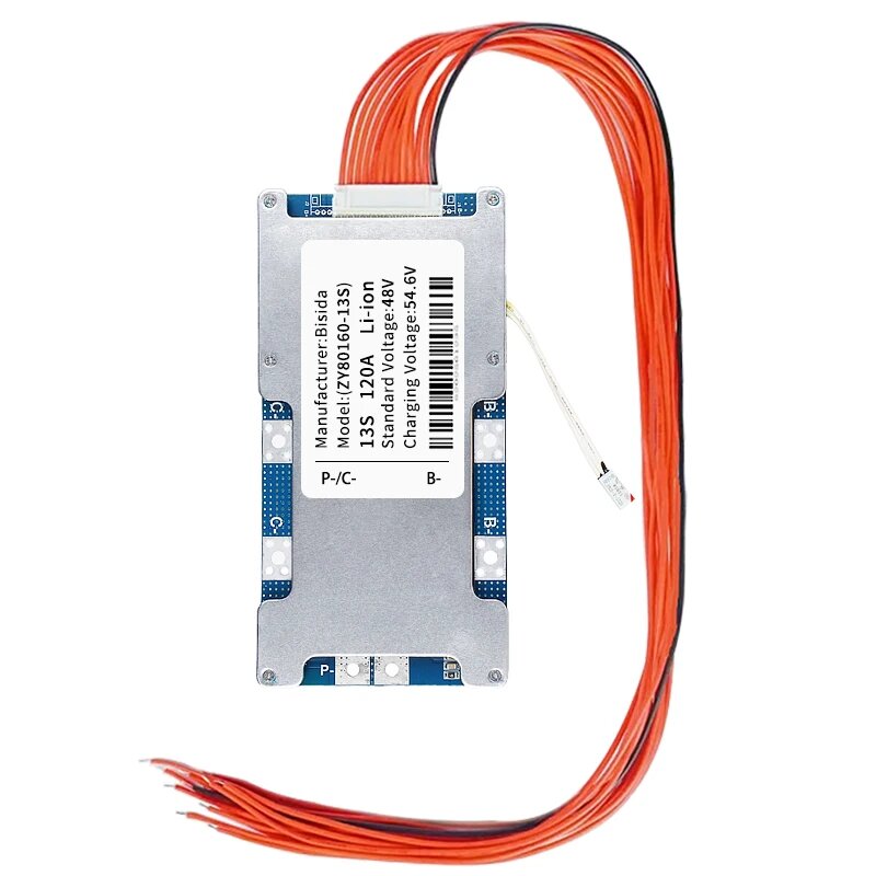 Bisda BMS 13S 48V Литиевая плата защиты аккумулятора 120A
