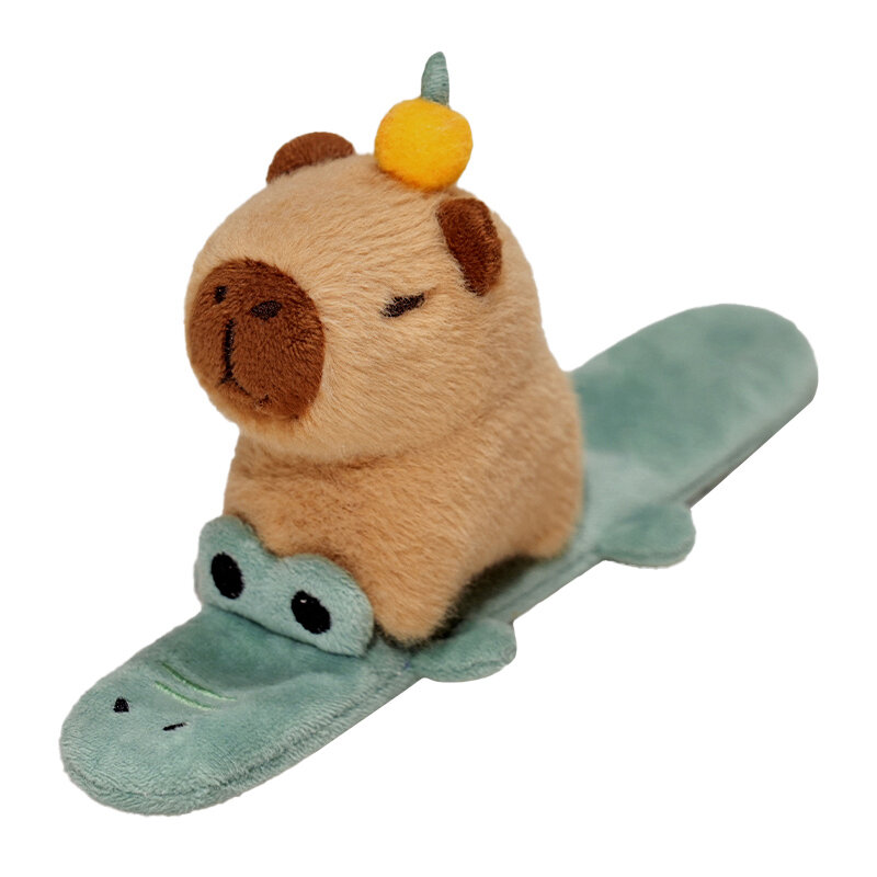 Плюшевая игрушка унисекс GUAIGUAIXIONG Капибара, Fun Capybara Snap Bracelet[Crocodile Skateboard], 10CM EU