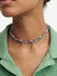 Колье LU Jewel, длина 41 см, серебряный, розовый, синий, красный