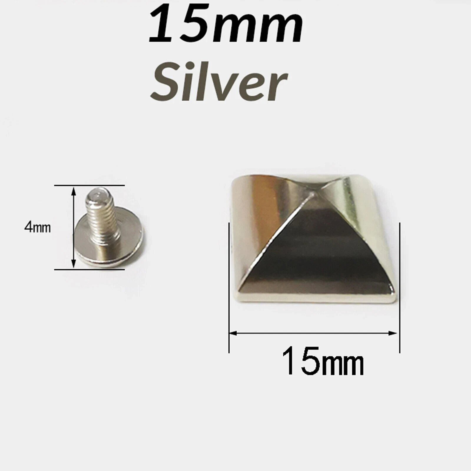 Заклепки для одежды цинковый сплав 10 мм 15 мм 10Set, 15mm Silver