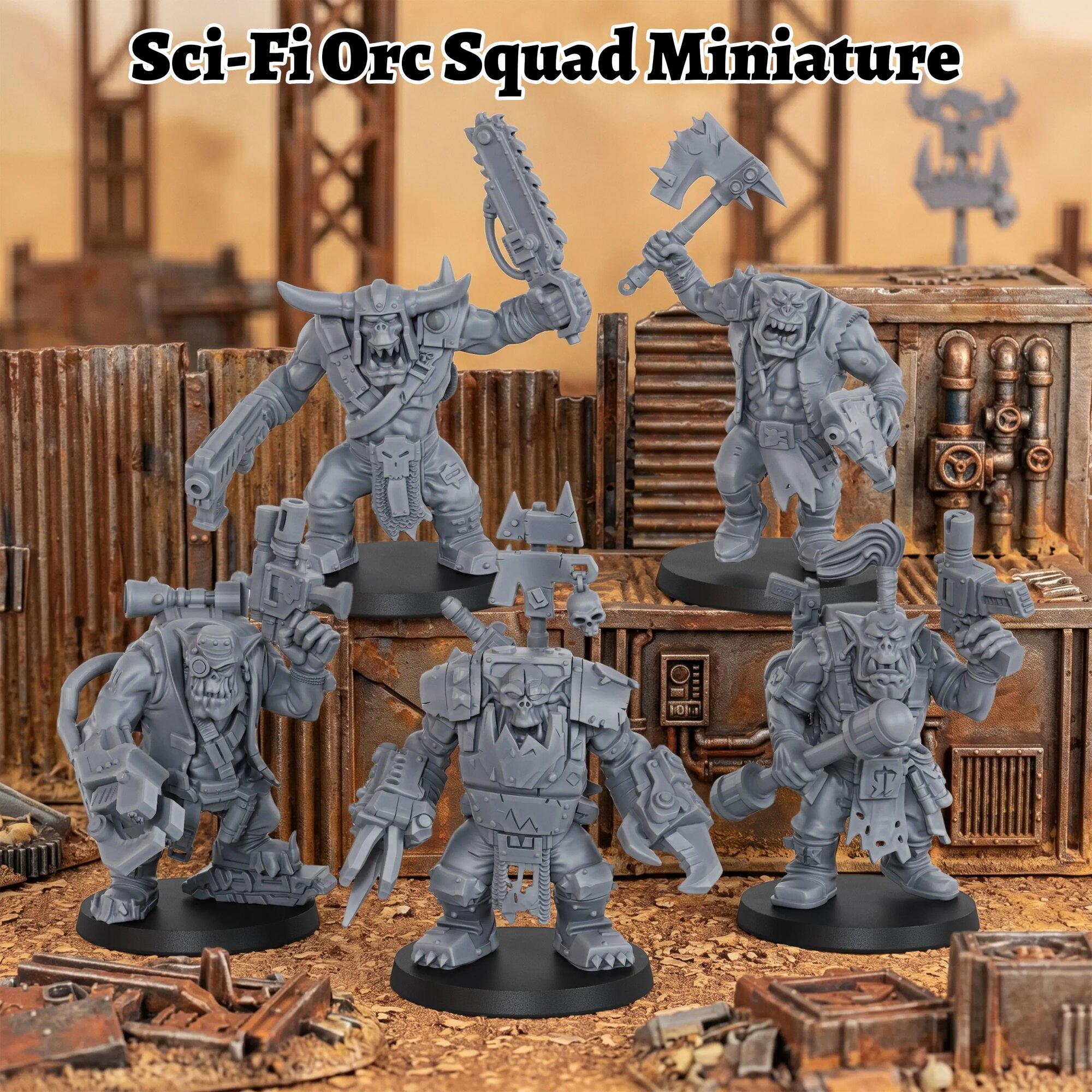 Набор миниатюр Sci-Fi Orc Squad S993