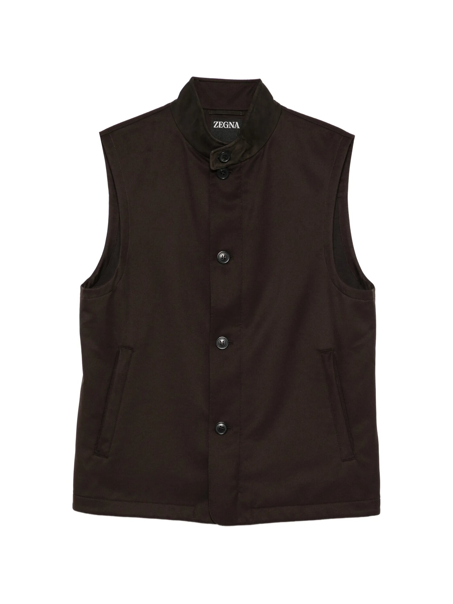 Жилет Leather-trim button-up gilet