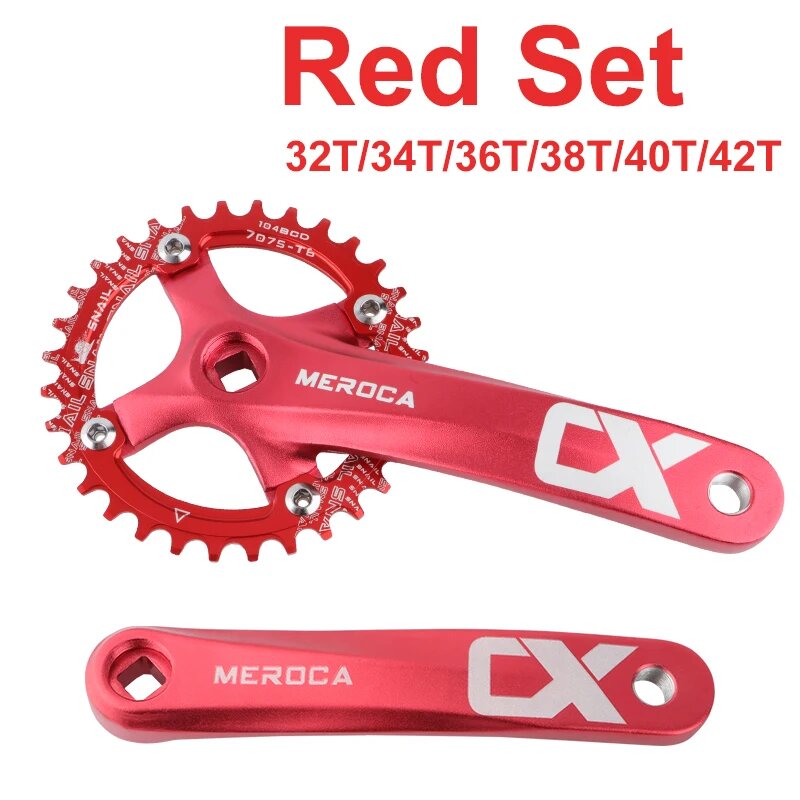 Шатун MEROCA MTB, красный, 34T, 170 мм