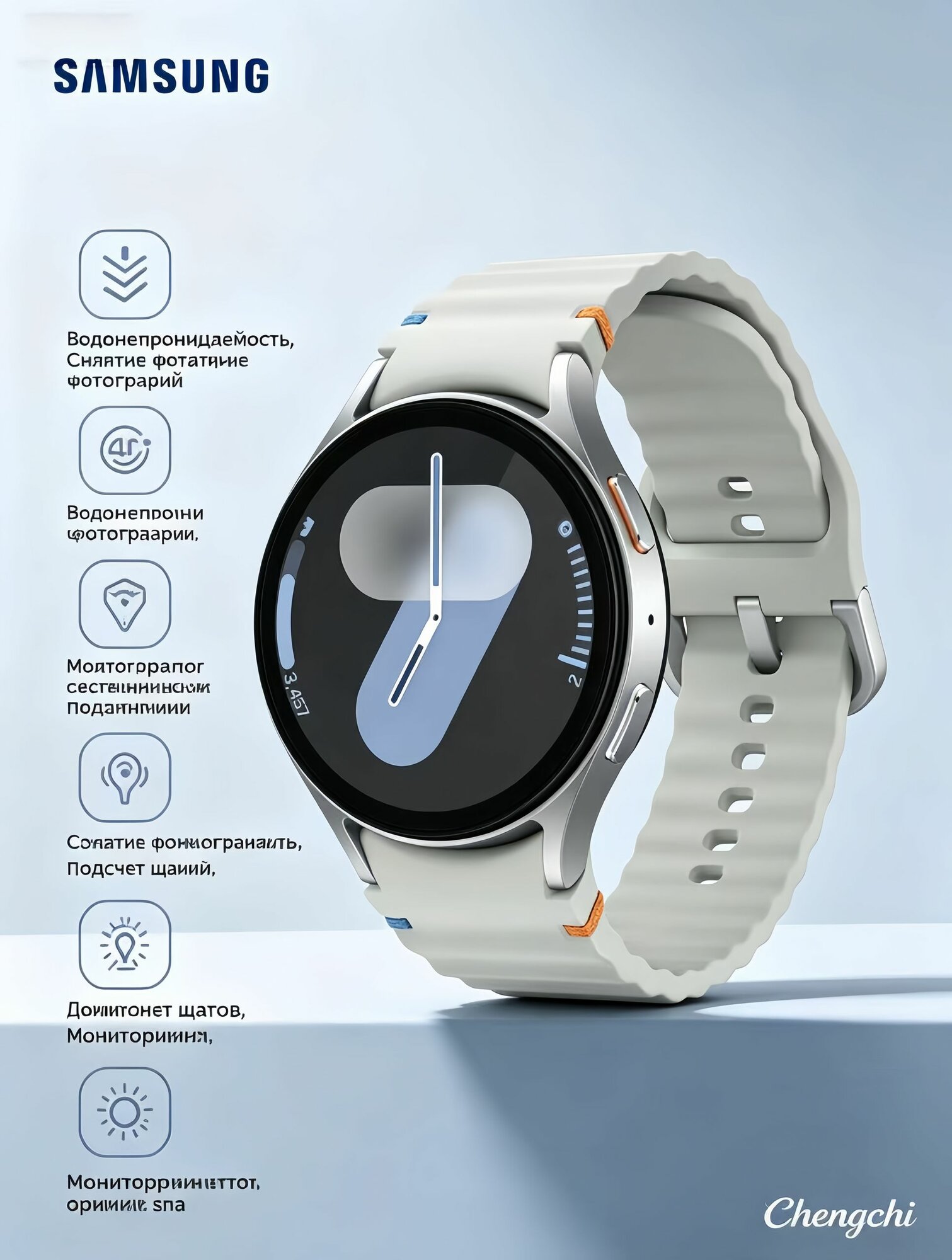 Samsung Смарт-часы Galaxy Watch 7, 44mm, Silver